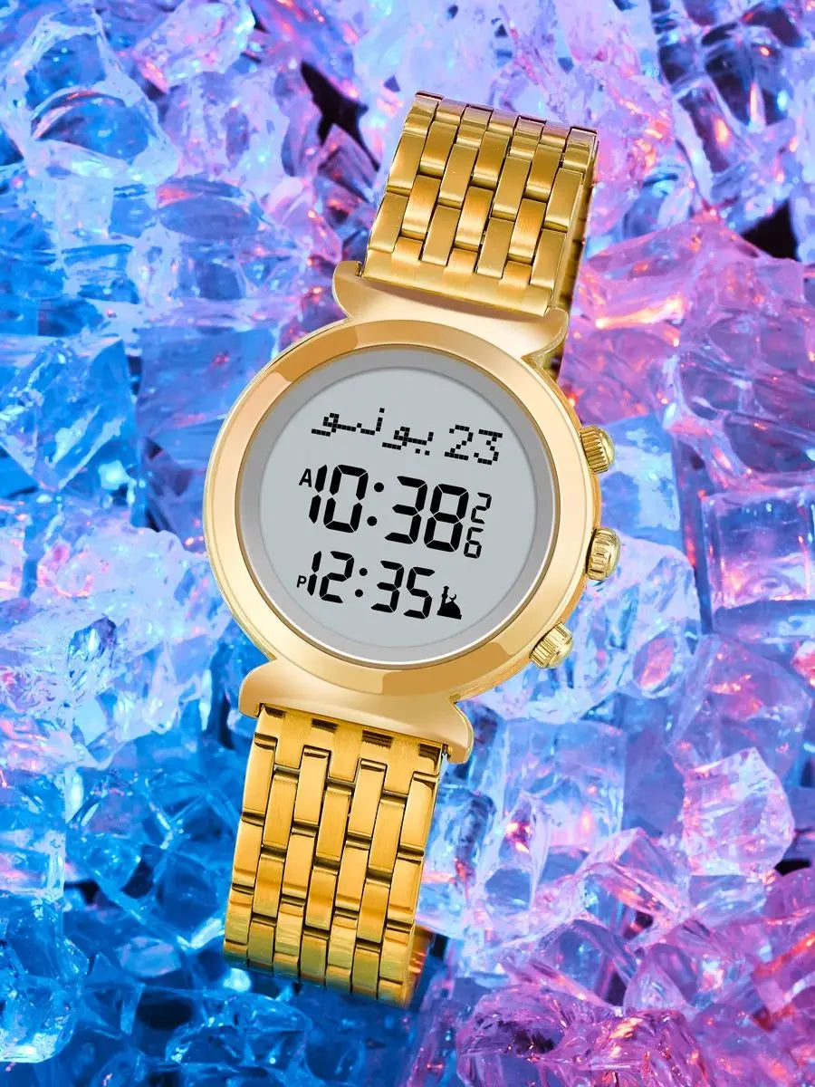 AL-FATIHA/AL SALAH Alloy Azan Watch Muslim Wristwatch With Backlight H ...